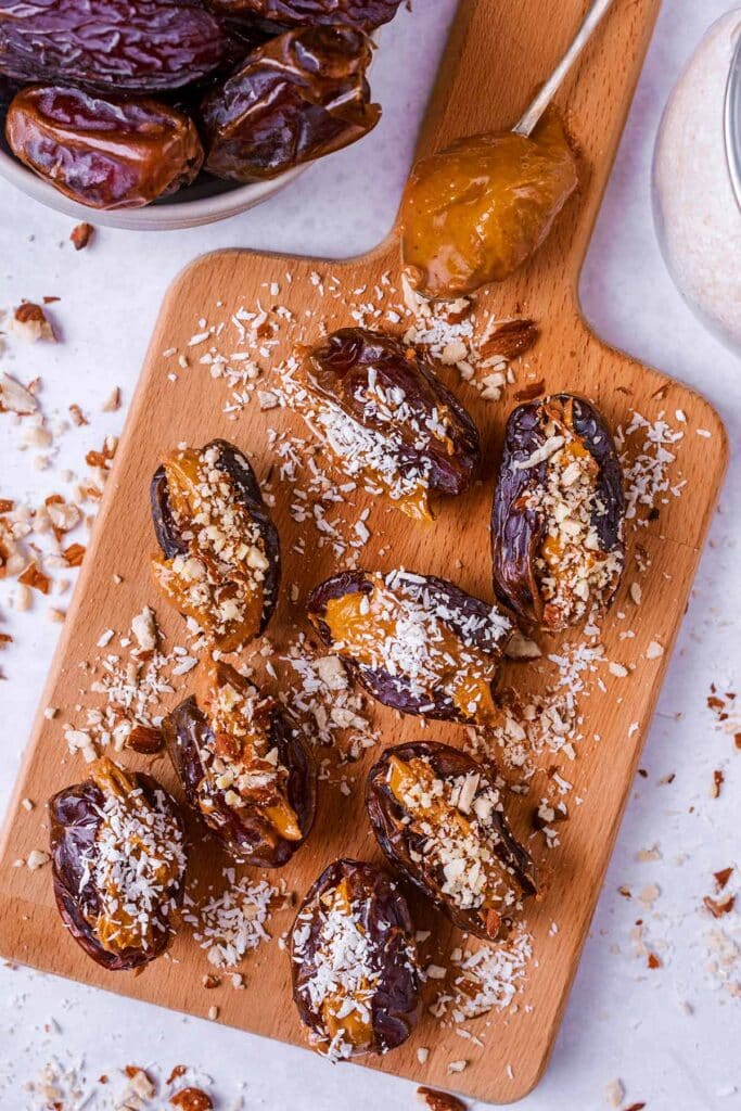 Peanut Butter Stuffed Dates - Low Sugar Kitchen