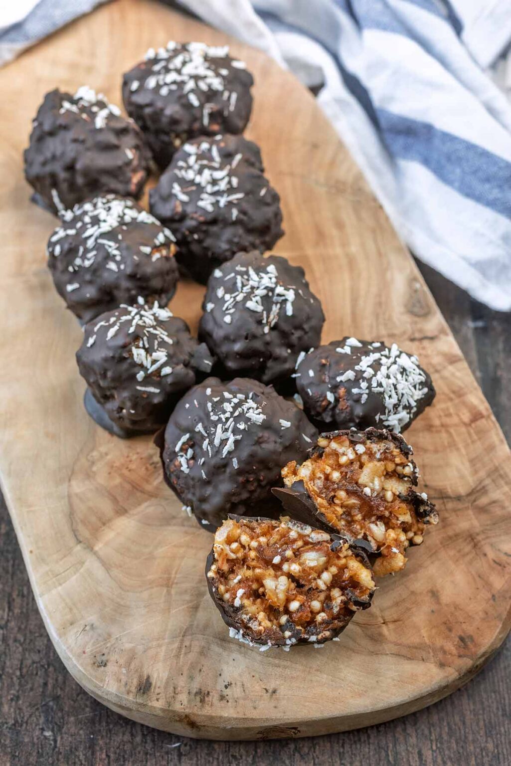 Crispy Date Caramel Balls (Toffee Crisp) - Low Sugar Kitchen